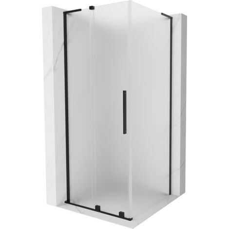 Cabine de douche coulissante Mexen Velar L 90 x 90 cm, givrée, noire - 871-090-090-33-70