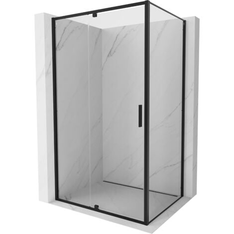 Cabine de douche battante Mexen Exo 105 x 75 cm, transparent, noire - 819-105-075-70-00