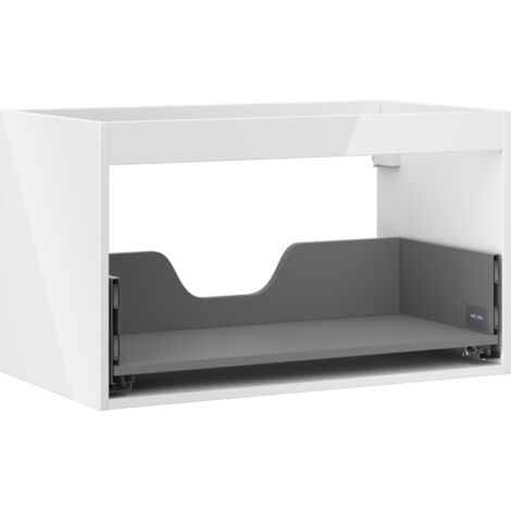 Mexen Box-A corps de meuble sous lavabo 80 cm, 1 tiroir, blanc brillant ...