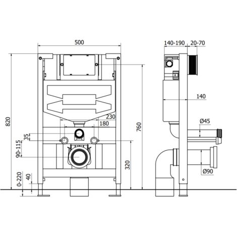 Mexen ensemble encastré WC cadre Fenix XS-F avec cuvette WC Vega et ...