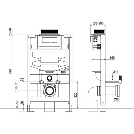 Mexen ensemble encastré WC cadre Fenix XS-U avec cuvette WC Stella ...