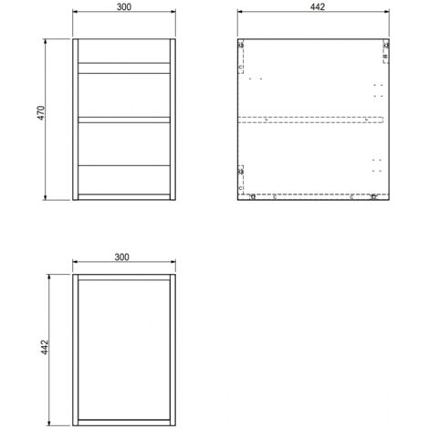 Korpus de meuble sous-lavabo Mexen Box-A 30 cm, blanc brillant - 91AX1 ...