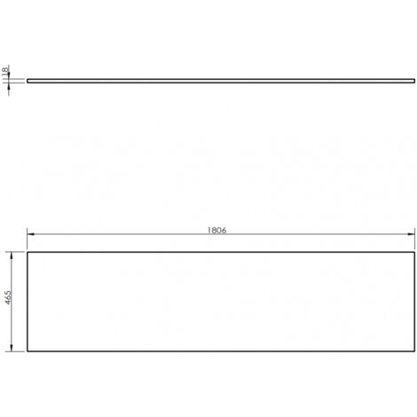 Mexen Uni plan de lavabo 180 cm, gris mat - 91AXX-1804-464-18-62