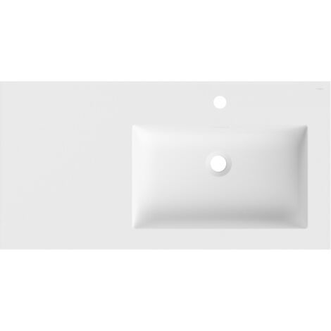Lavabo asymétrique Mexen Otis 91x46.5 cm finition céramique blanc mat ...