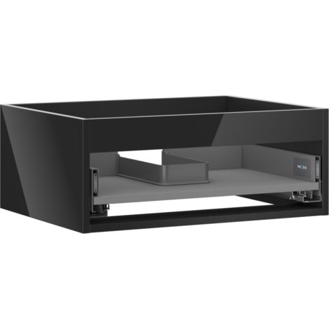 Mexen Box-A corps de meuble sous vasque 60 cm, 1 tiroir, noir brillant ...