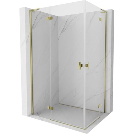 Mexen Mist-H L Duo cabine de douche pivotante 105 x 110 cm, transparent, or - 8A5L-105L-110P-50-00