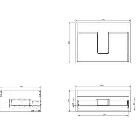 Mexen Orio armoire de salle de bain sous lavabo 60 cm, 1 tiroir, noir ...