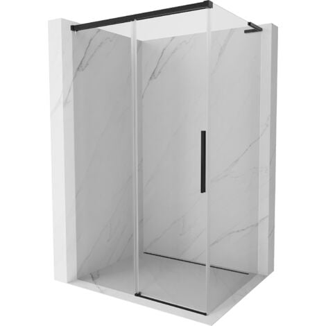 Mexen Rox L cabine de douche coulissante 105 x 70 cm, transparent, noir - 8C2L-105-070-70-00