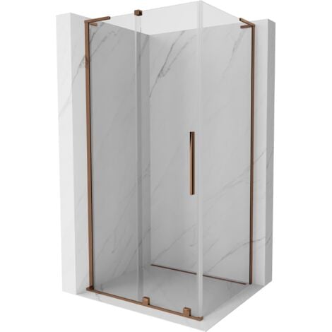 Mexen Velar L cabine de douche coulissante 90 x 110 cm, transparent, or rose - 871-090-110-03-60