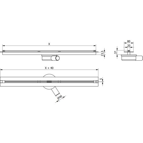 Mexen Flat 360° Super Slim évacuation linéaire pivotante 150 cm, blanc ...