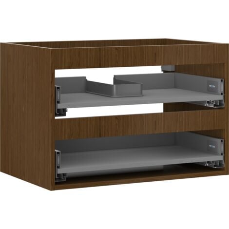 Mexen Box-A caisson de meuble sous-vasque 70 cm, 2 tiroirs, noyer ...