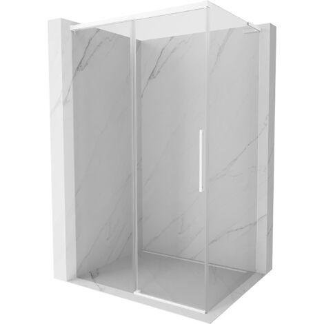 Mexen Rox L cabine de douche coulissante 105 x 85 cm, transparent, blanche - 8C2L-105-085-20-00