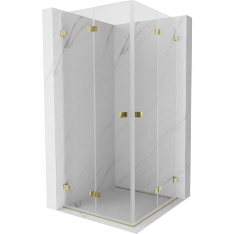 Cabine de douche pliante Mexen Lunar-F Duo 95 x 95 cm, transparent, or - 836-095L-095P-50-00