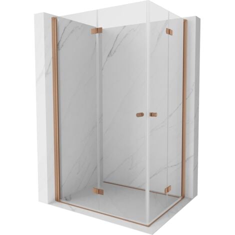 Mexen Mist-F Duo cabine de douche pliante 70 x 95 cm, transparent, cuivre brossé - 8A6-070L-095P ...