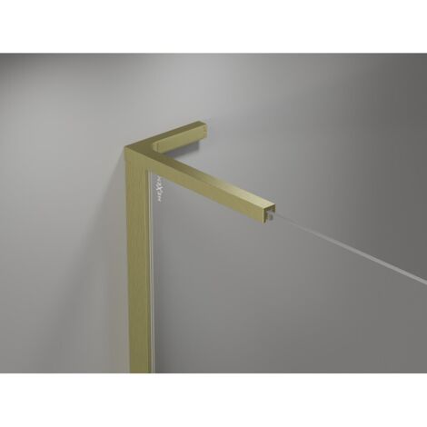 Mexen Mist L cabine de douche pentagonale asymétrique pivotante 80x90 cm, transparent, or brossé ...