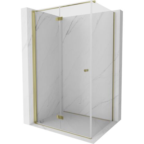 Cabine de douche pliable Mexen Mist-F T gauche 110 x 75 cm, transparent, doré - 8A6T-110-075-50-00-L