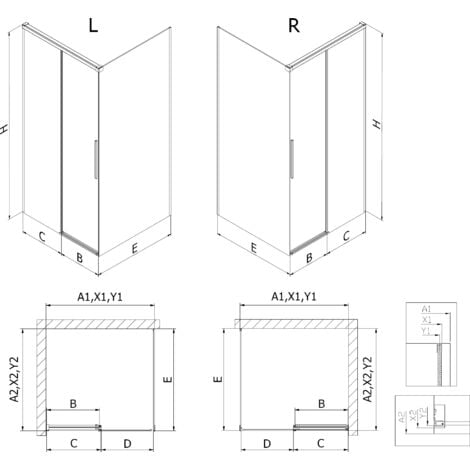 Mexen Rox cabine de douche coulissante 150 x 95 cm, transparent, chrome - 8C2-150-095-01-00