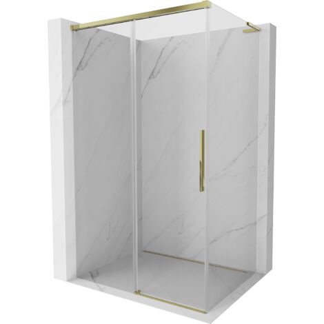 Mexen Rox L cabine de douche coulissante 90 x 80 cm, transparent, dorée - 8C2L-090-080-50-00