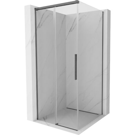 Mexen Rox cabine de douche coulissante 110 x 110 cm, transparent, gris canon brossé - 8C2-110 ...