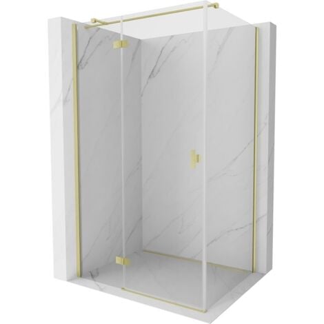 Mexen Mist H T cabine de douche pivotante gauche 105 x 110 cm, transparent, or brossé - 8A5T-105 ...
