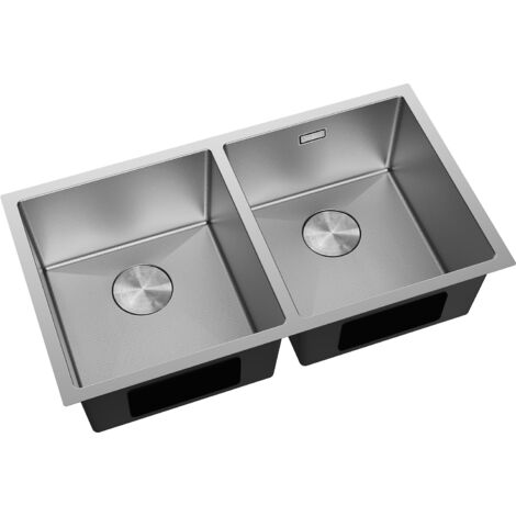 Mexen Binox évier inox à 2 bacs 800 x 450 mm, inox HC - 6421802000-01HC