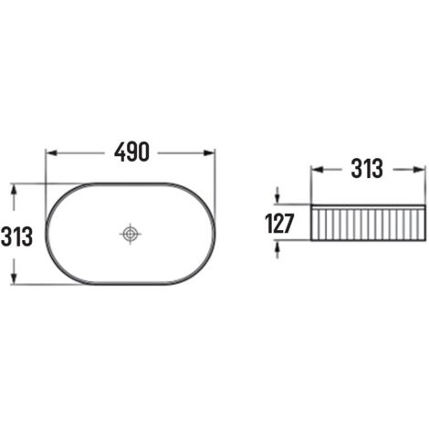 Mexen Grovo lavabo à poser cannelé 49 x 31 cm, blanc - 22304900