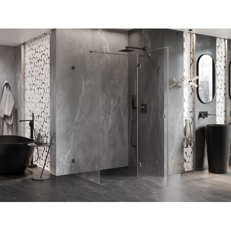 Cabine de douche d'angle pivotante 70x80 cm verre transparent Mexen ...