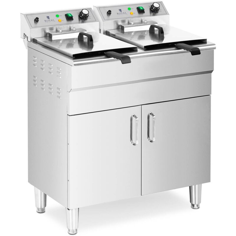 Friggitrice elettrica doppia 26 litri 10.000 watt rubinetto zona fredda ...