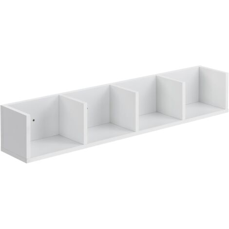 Pensile di design elegante scaffale sospeso 4 contenitori 95 cm bianco ...