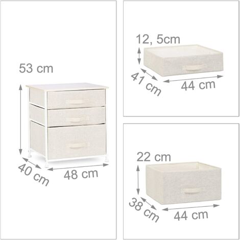 Cassettiera contenitore con cassetti in tessuto beige 1300025822