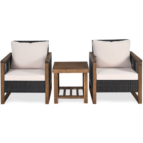 Set di mobili da giardino in legno di acacia, realizzato a mano, in ...