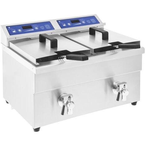 Friggitrice elettrica professionale ristorante 2 x 10 litri da 60 a 190 ...