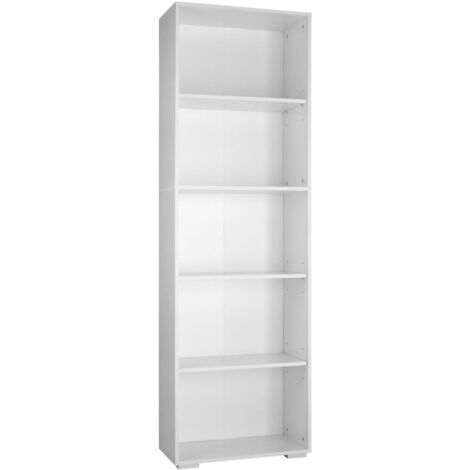 Libreria scaffale mobile contenitore 5 livelli 190 cm bianco 080000234