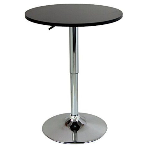 Tavolo alto in MDF e acciaio cromato regolabile in altezza nero 190000376