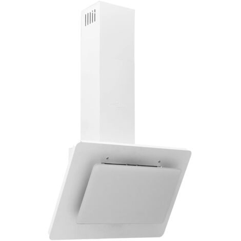 Cappa parete 60 cm acciaio inox e vetro temperato bianco 020005870