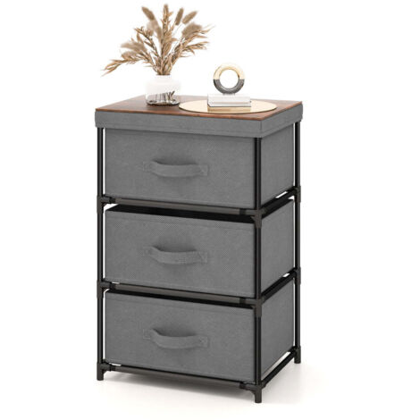 Cassettiera con 3 cassetti in tessuto 40 x 30 x 62 cm comodino con ...