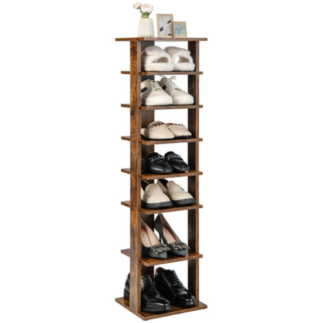 Scarpiera angolare a 7 ripiani 27 x 26 x 110 cm design moderno MDF ...