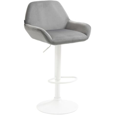 Sgabello da bar con base a tromba in velluto imbottito grigio in ...
