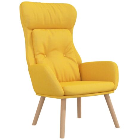 Poltrona lounge divano design moderno in tessuto giallo senape DEC026706