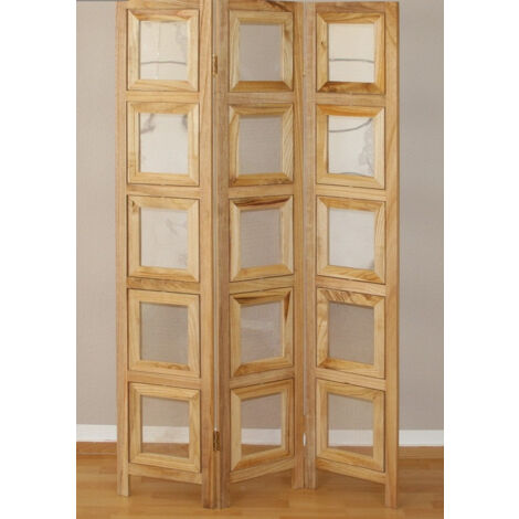 Paravento in legno a 3 ante con 15 portafoto PAR06032