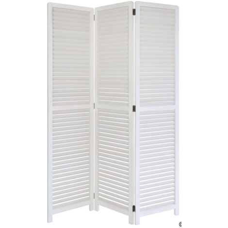 Paravento in legno bianco a 3 ante 120x170 cm PAR06020