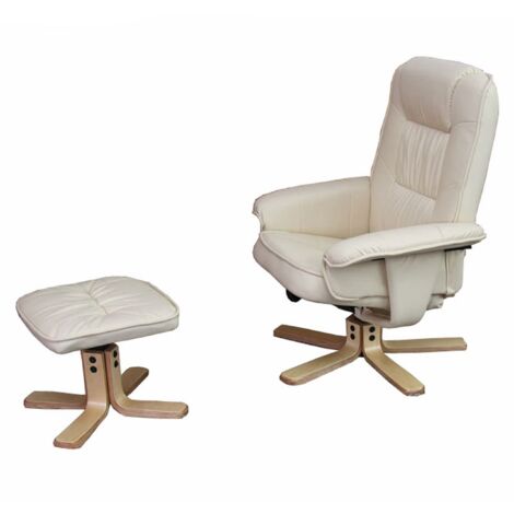 Poltrona TV relax girevole e reclinabile con sgabello poggiapiedi in ...