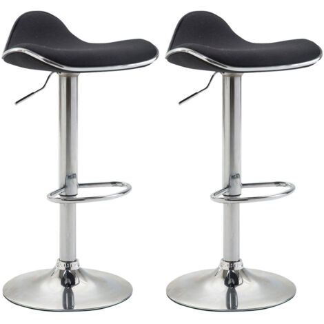 Set di 2 sgabelli bar con seduta ergonomica in tessuto nero con piede a ...