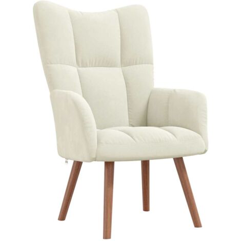 Poltrona lounge dal design moderno divano poltrona in velluto crema ...