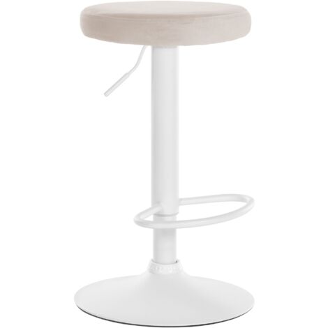 Sgabello da bar x1 design semplice altezza regolabile velluto crema ...