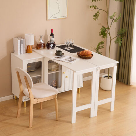 Mesa extensible plegable con buffet 122x40x82cm - pies de metal dorado ...