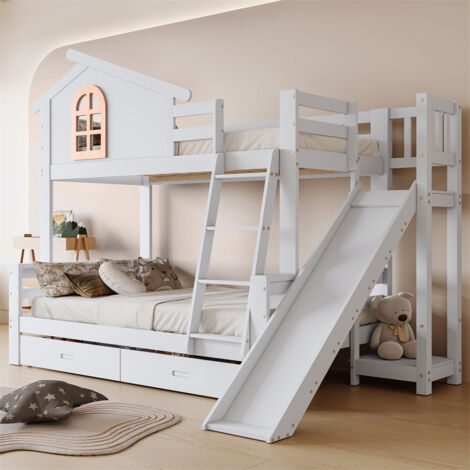 Cama litera 2 camas 90x200cm & 120x200cm - cama tipi de madera maciza ...