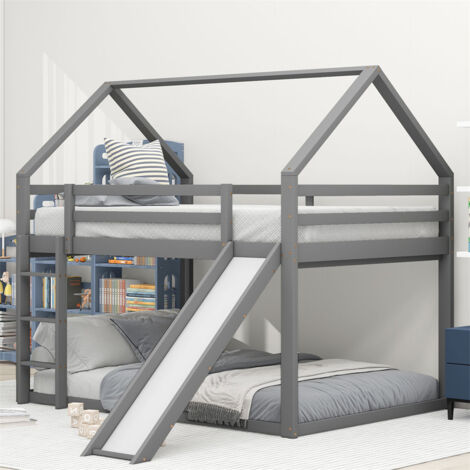 Cama tipi infantil doble 140x200cm - cama litera con tobogán y escalera ...