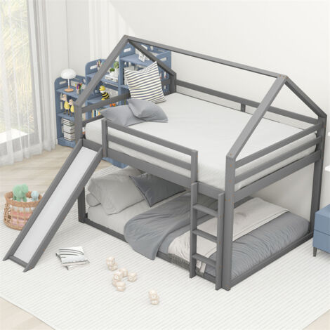 Cama tipi infantil doble 140x200cm - cama litera con tobogán y escalera ...