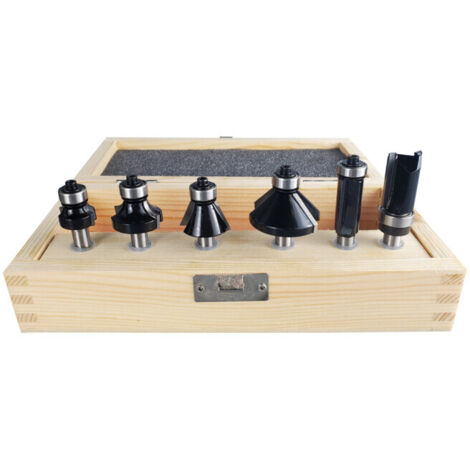 Jeu de 6 fraises à araser et de bordage STIER 8 mm pour défonçage